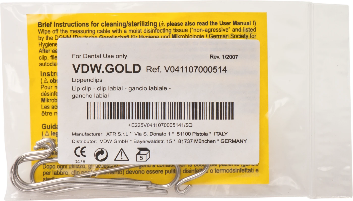 VDW.GOLD® RECIPROC® Lippenclips Packung 5 Stück kaufen | cut-dental.de